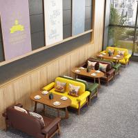 China Commercial Restaurant Booth Sofa Set Metal PU Leather 4 Piece Cafe Furniture for sale