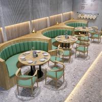 China Custom Restaurant Booths American Style C-Shape Cafe Leather Wooden Commercial Bar Furniture Booth Seating MOQ 5 Pcs for sale