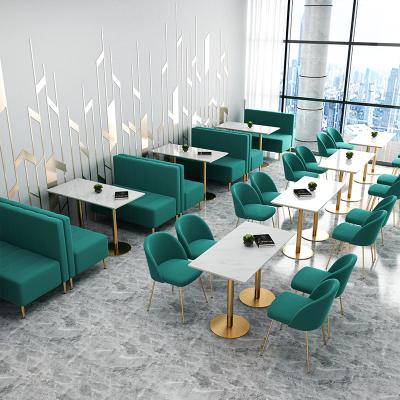 China Velvet Metal Cafe Booth Restaurant Set with Short Table and Chairs for Bar Hookah Use for sale