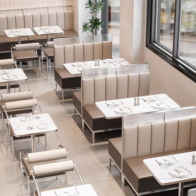 China Customizable Retro Coffee Shop Bar Booth with Metal Frame and PU Leather for Restaurant Leisure Seating for sale