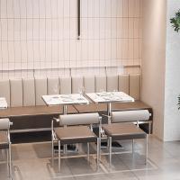 China Customizable Retro Coffee Shop Bar Booth with Metal Frame and PU Leather for Restaurant Leisure Seating for sale