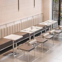 China Customizable Retro Coffee Shop Bar Booth with Metal Frame and PU Leather for Restaurant Leisure Seating for sale