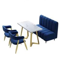 China Light Luxury Velvet Restaurant Booth Sofa Customizable Size PU Leather Metal Frame for Coffee Shop Canteen for sale