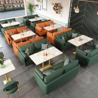 China Customizable Luxury PU Leather Booth Sofa for Restaurant Coffee Shop Hookah Lounge for sale