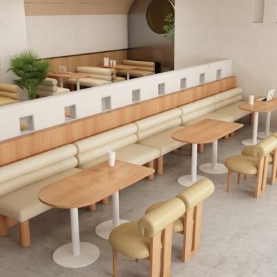 China Modern PU Leather Dining Table and Chairs Set for Restaurant Coffee Shop Custom Color for sale