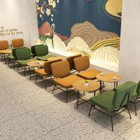 China Commercial Restaurant Booth Sofa Set Metal PU Leather Durable Bar Furniture 4 Pcs for sale
