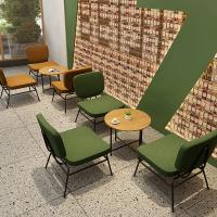 China Commercial Restaurant Booth Sofa Set Metal PU Leather Durable Bar Furniture 4 Pcs for sale