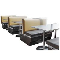 China Light Luxury Restaurant Booth Sofa Set Customizable Metal Frame PU Leather Fabric for Coffee Shop Bar for sale