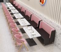 China Wholesale Light Luxury Velvet Restaurant Booth Sofa Customizable Size for Coffee Shop Canteen for sale