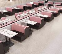 China Wholesale Light Luxury Velvet Restaurant Booth Sofa Customizable Size for Coffee Shop Canteen for sale