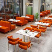 China Light Luxury Velvet Leisure Sofa Booth for Restaurant Coffee Shop Canteen Custom Size for sale