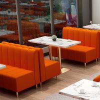 China Light Luxury Velvet Leisure Sofa Booth for Restaurant Coffee Shop Canteen Custom Size for sale