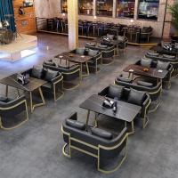 China Modern Velvet Restaurant Booth Sofa Set with Metal Base for Hotel Nail Salon Dining Furniture for sale
