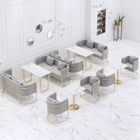 China Modern Velvet Restaurant Booth Sofa Set with Metal Base for Hotel Nail Salon Dining Furniture for sale