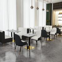 China Classic Bistro Pub Furniture Cafe Restaurant Booth Seating with Custom Tables PU Leather Metal for sale
