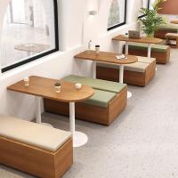 China Commercial Solid Wood Dining Booth Set with PU Leather Seating for Restaurant Coffee Shop for sale
