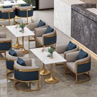 China Modern PU Leather Stainless Steel Restaurant Sofa Booth Set for Hotel Nail Salon for sale