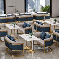China Modern PU Leather Stainless Steel Restaurant Sofa Booth Set for Hotel Nail Salon for sale