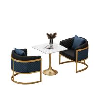 China Modern PU Leather Stainless Steel Restaurant Sofa Booth Set for Hotel Nail Salon for sale