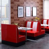 China Customizable Retro PU Leather Restaurant Booth Sofa for Coffee Shop Bar Cafe Dining for sale
