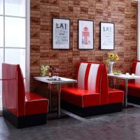 China Customizable Retro PU Leather Restaurant Booth Sofa for Coffee Shop Bar Cafe Dining for sale