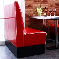 China Customizable Retro PU Leather Restaurant Booth Sofa for Coffee Shop Bar Cafe Dining for sale