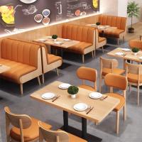 China Retro PU Leather Restaurant Booth Sofa Set Customizable Size for Coffee Shop Bar Cafe for sale