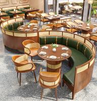 China Custom Retro C-Shape Restaurant Booth Leisure Sofa for Coffee Shop Bar Dining PU Leather Fabric for sale