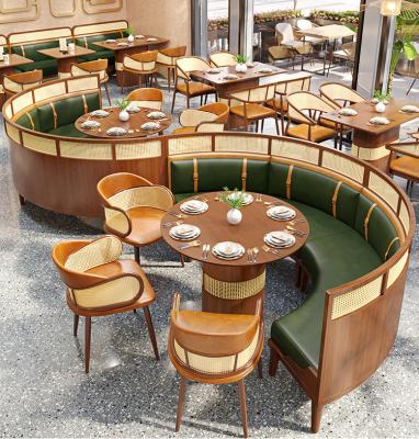 China Custom Retro C-Shape Restaurant Booth Leisure Sofa for Coffee Shop Bar Dining PU Leather Fabric for sale