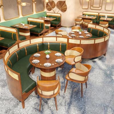 China Custom Retro C Shape Restaurant Booth Coffee Shop Bar Leisure Sofa PU Leather Fabric for sale
