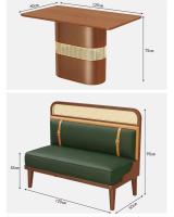 China Custom Retro C Shape Restaurant Booth Coffee Shop Bar Leisure Sofa PU Leather Fabric for sale