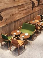 China Retro American Style Vintage Solid Wood Dining Table and Chair Set for Cafe Restaurant Furniture for sale