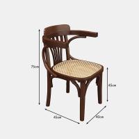 China American Retro Solid Wood Round Coffee Table with Rattan Seat Set for Cafe for sale