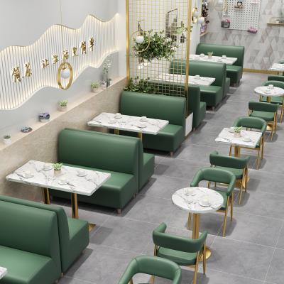 China Light Luxury Velvet Restaurant Booth Sofa Set Customizable Size for Coffee Shop Canteen for sale
