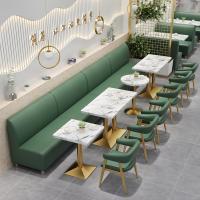 China Light Luxury Velvet Restaurant Booth Sofa Set Customizable Size for Coffee Shop Canteen for sale