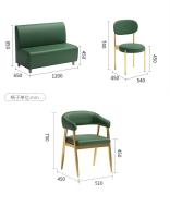 China Light Luxury Velvet Restaurant Booth Sofa Set Customizable Size for Coffee Shop Canteen for sale