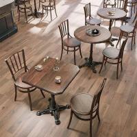 China American Retro Antique Solid Ash Wood Dining Table Set Light Luxury Cafe Furniture 4 Seats for sale