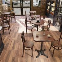 China American Retro Antique Solid Ash Wood Dining Table Set Light Luxury Cafe Furniture 4 Seats for sale