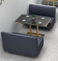 China Custom Modern Cafe Bench Seating Fast Food Restaurant Table and Chairs Coffee Shop Sofa PU Leather Metal for sale