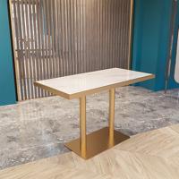 China Rectangle Marble Dining Tables Cafe Table Fast Food Restaurant Table and Chairs for sale