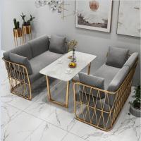 China Light Luxury Velvet Sofa Set with Metal Coffee Table for Restaurant Booth Leisure Furniture for sale