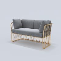China Light Luxury Velvet Sofa Set with Metal Coffee Table for Restaurant Booth Leisure Furniture for sale