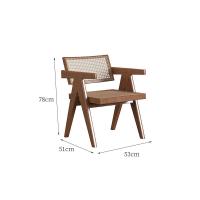 China Retro Solid Wood Dining Table Set with Rattan Chairs for Coffee Shop Restaurant Furniture for sale