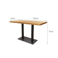 China Retro Solid Wood Dining Table Set with Rattan Chairs for Coffee Shop Restaurant Furniture for sale