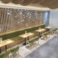 China Commercial Restaurant Leather Booth Sofa Seating Wooden Furniture Set with Table and Chairs for Cafe Shop for sale