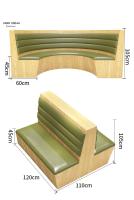 China Commercial Restaurant Leather Booth Sofa Seating Wooden Furniture Set with Table and Chairs for Cafe Shop for sale