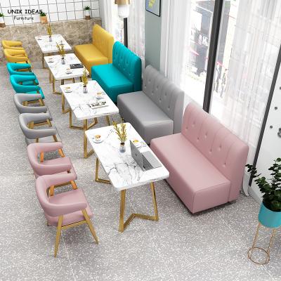 China Custom Restaurant Commercial Furniture Set Leather Booth Sofa Dining Chairs Combination Modern for sale