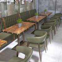 China Industrial Style Booth Sofa Seating for Restaurant Hot Pot Shop Commercial Dining Table and Chairs Customizable for sale