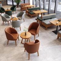 China Modern Wooden Booth Sofa Set with Dining Table and Chairs for Coffee Shop Restaurant Customizable Size for sale