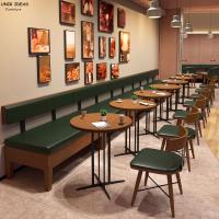 China Modern Wooden Booth Sofa Set with Dining Table and Chairs for Coffee Shop Restaurant Customizable Size for sale